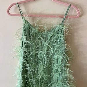 cult gaia | Dresses | Cult Gaia Zariah Green Feather Mini Dress | Poshmark